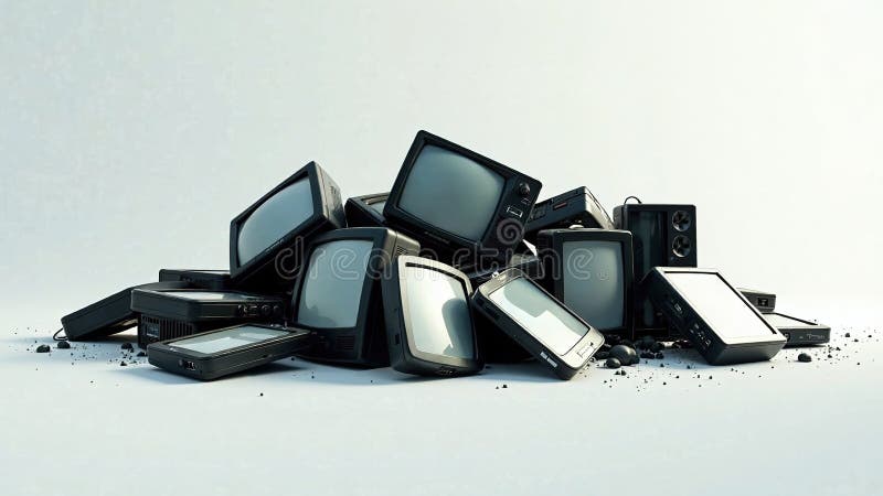 Outdated Electronics Pile a Visual Representation of EWaste and ...