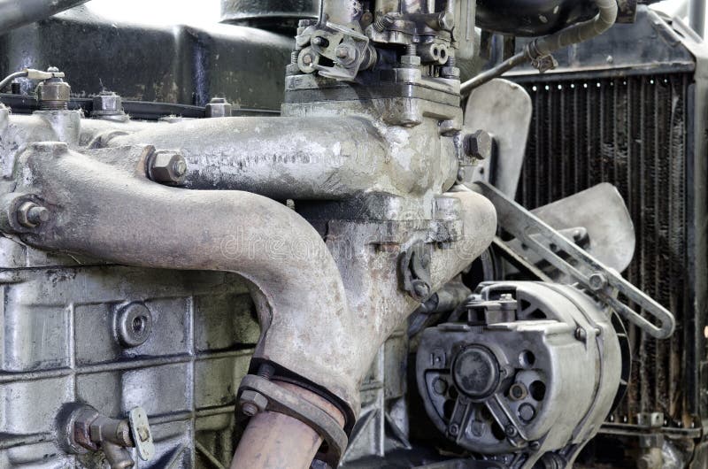 Outdated broken engine stock image. Image of autos, museum - 24058091
