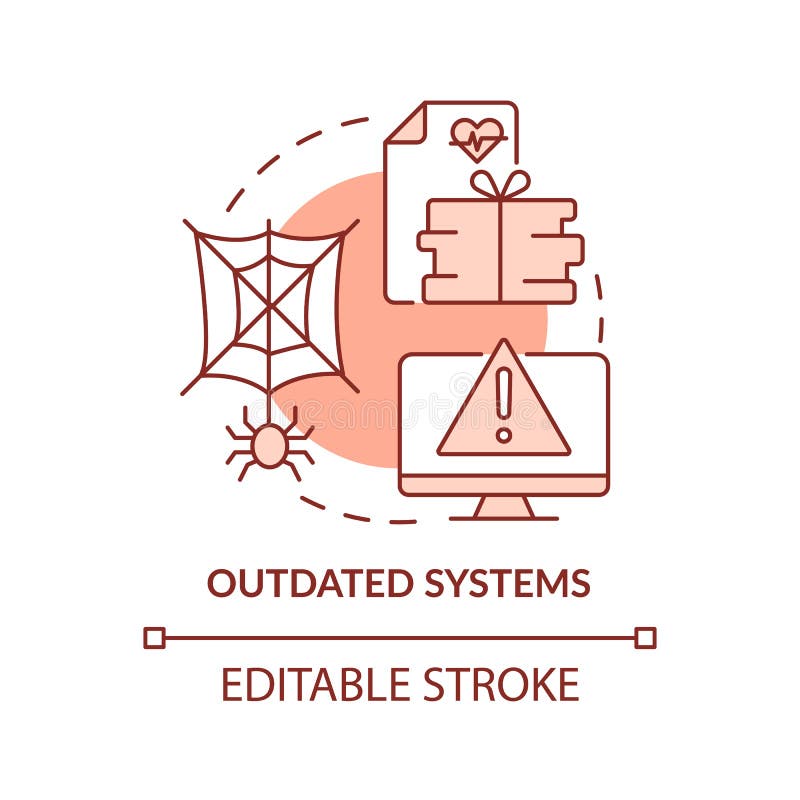 Outdated Systems Red Concept Icon Stock Vector Illustration Of Logo