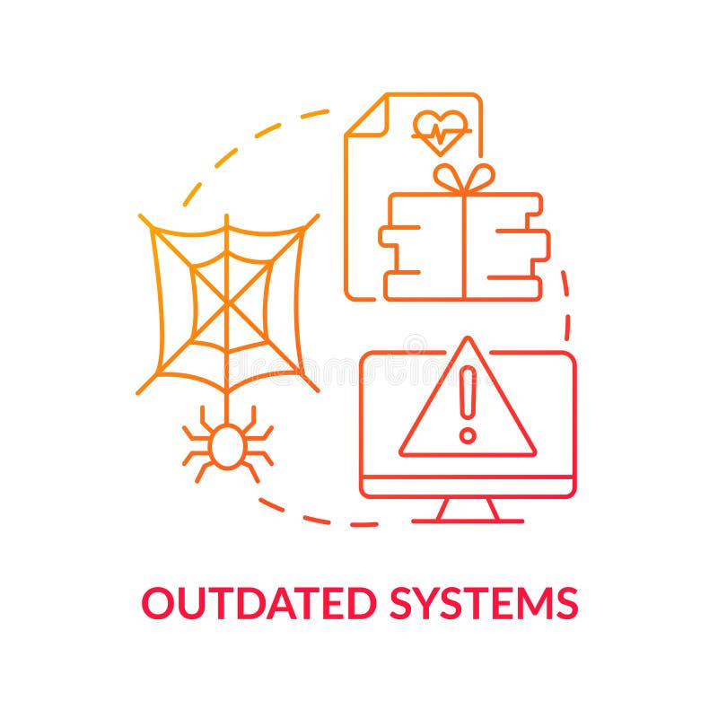 Outdated Systems Red Gradient Concept Icon Stock Vector - Illustration ...