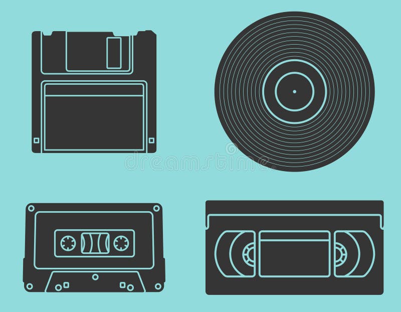 Outdated Technologies in Glyph Style. Stock Vector - Illustration of ...