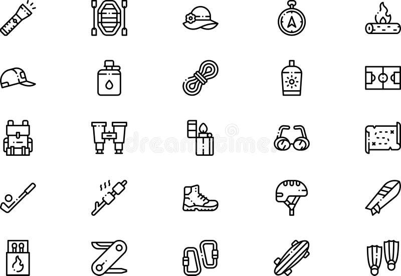 Outdoor Activities Icons Collection is a Vector Illustration with ...
