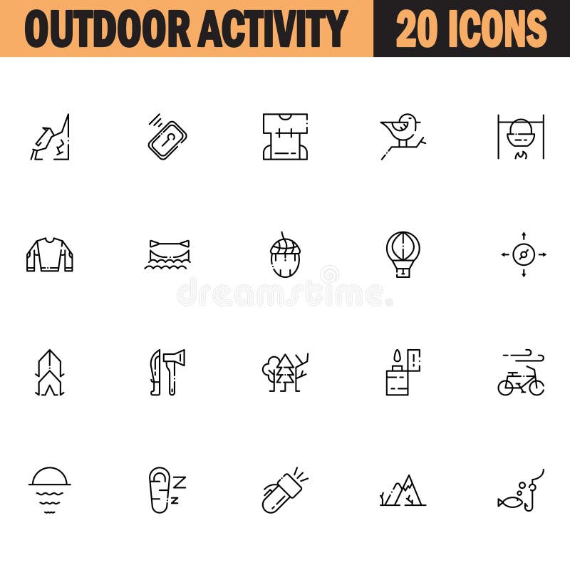 Outdoor activity icon set stock vector. Illustration of collection ...