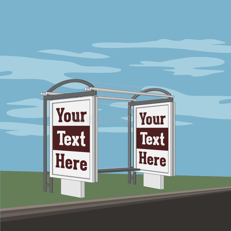 Outdoor Advertising Banner Shield on the Bus Station Stock Vector ...