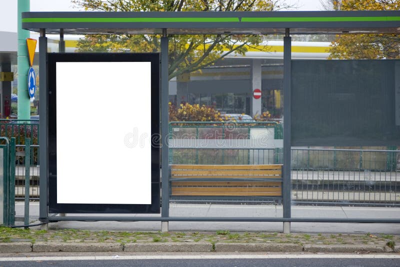 Outdoor Advertising Billboard at the Tram Stop. Stock Photo - Image of ...