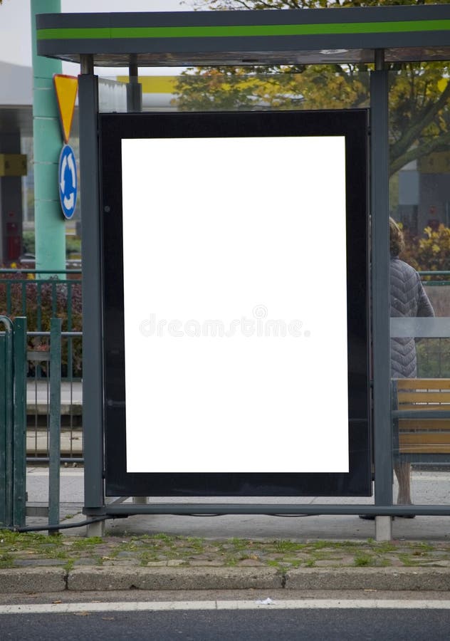 Outdoor Advertising Billboard at the Tram Stop. Stock Photo - Image of ...