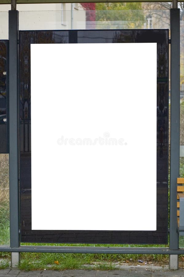 Outdoor Advertising Billboard at the Tram Stop. Stock Image - Image of ...