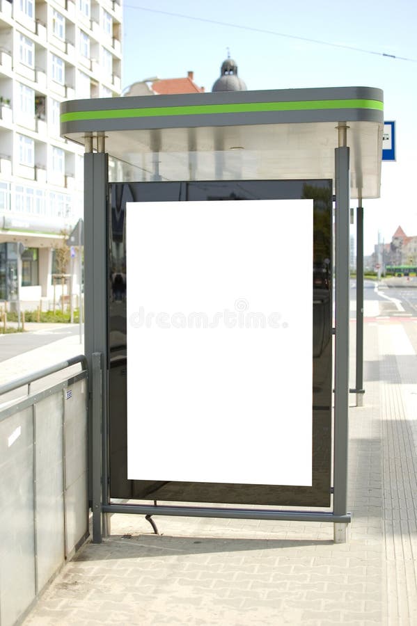 Outdoor Advertising Billboard at the Tram Stop Stock Image - Image of ...