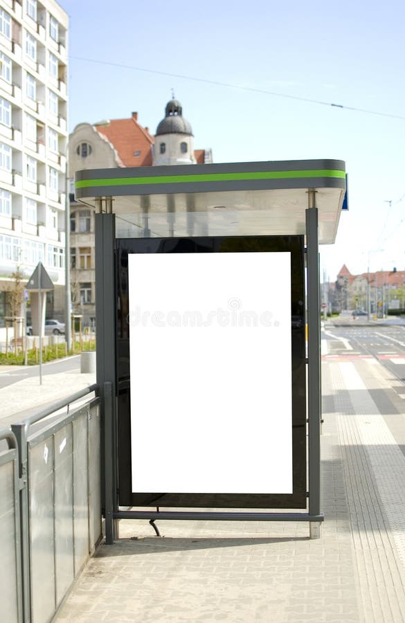 Outdoor Advertising Billboard at the Tram Stop Stock Photo - Image of ...