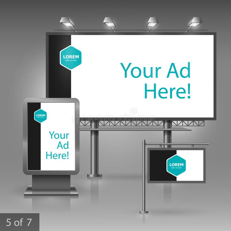 Outdoor advertising design stock vector. Illustration of brick - 54303498