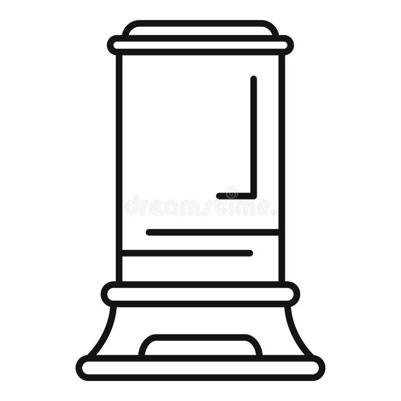 Outdoor Advertising Pillar Standing on a Base with Empty Frame for ...