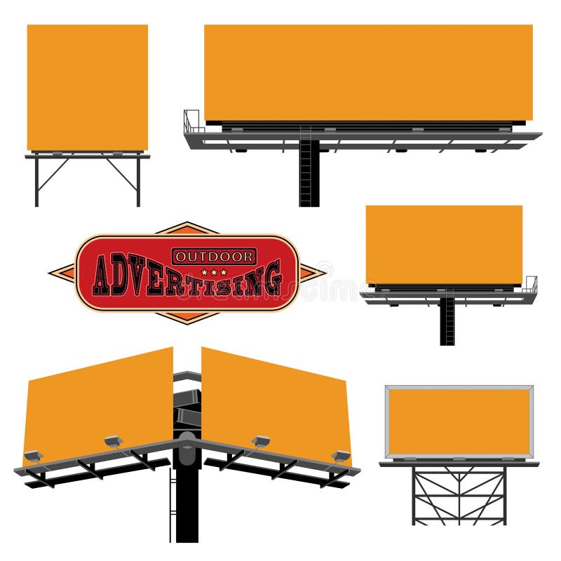 Outdoor advertising. stock vector. Illustration of orange - 31600070