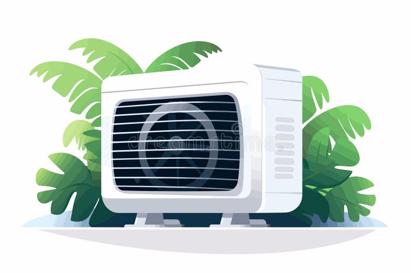 Outdoor Air Conditioner Vector Flat Vector Style Illustration Stock ...