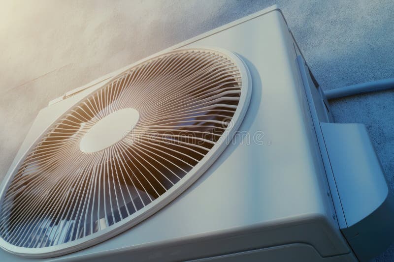 Outdoor Air Conditioning Unit Mounted on Wall for Efficient Cooling ...