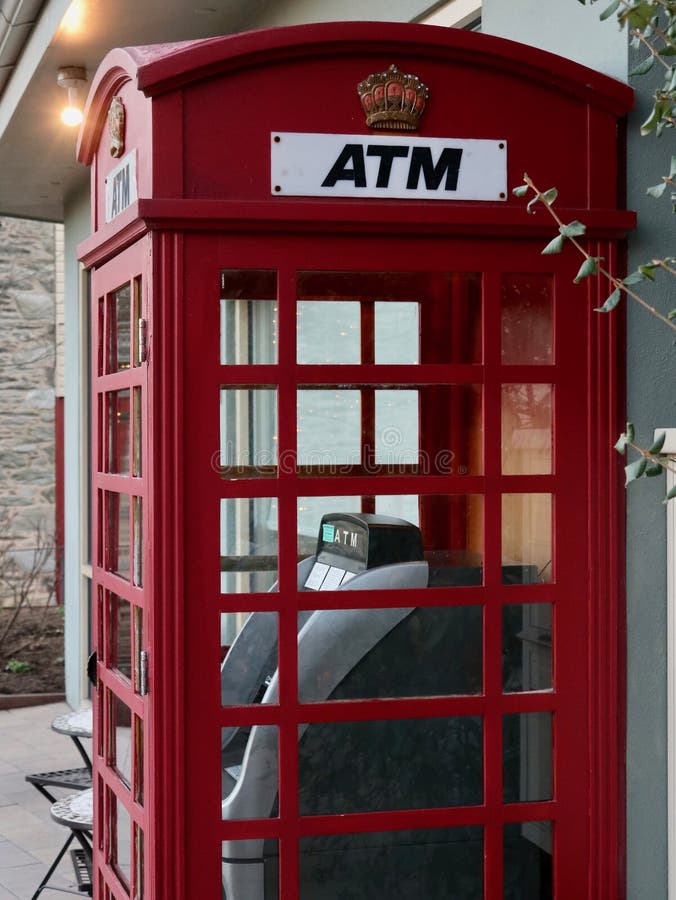 Outdoor ATM Machine in Booth Stock Photo - Image of teller, commerce ...