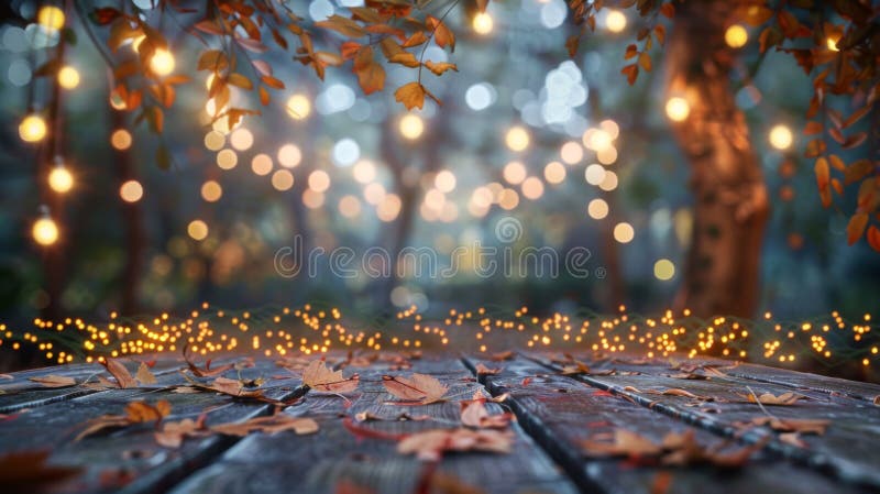 The Outdoor Autumn Lights. AI Generated Stock Photo - Image of serene ...