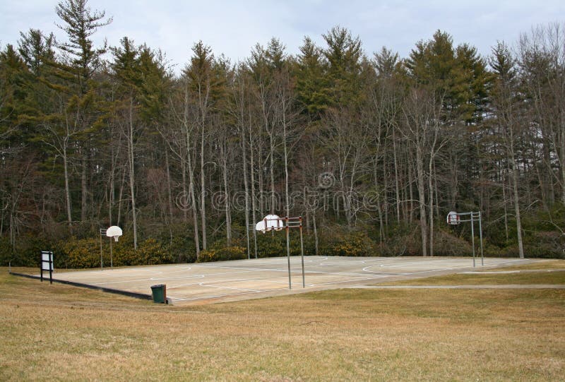 Outdoor Basketball Court stock image. Image of park, concrete - 4377881