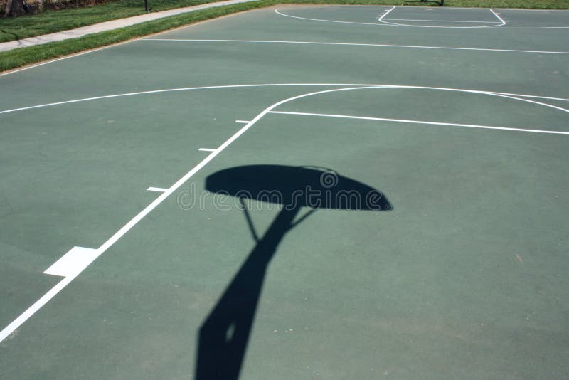Outdoor Basketball Court Lines with Shadows Stock Image - Image of ...