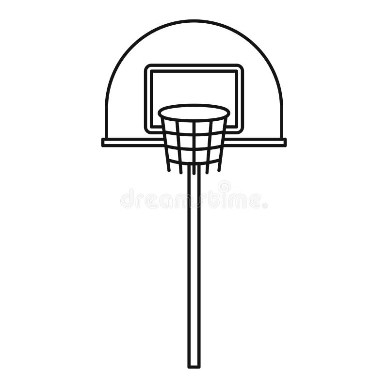 Outdoor Basketball Hoop Icon, Outline Style Stock Vector - Illustration ...