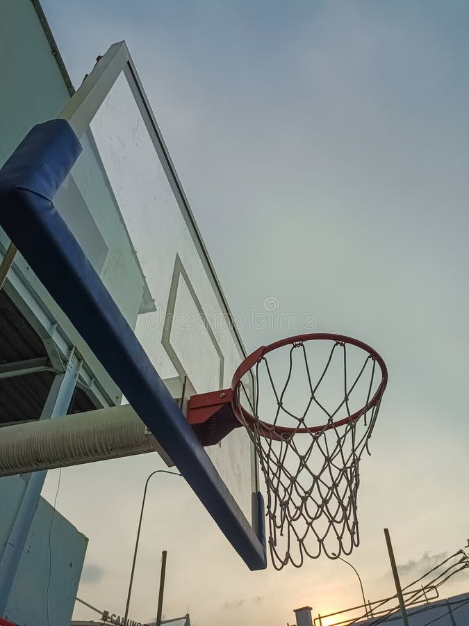 Outdoor basketball hoop stock photo. Image of building - 288393492
