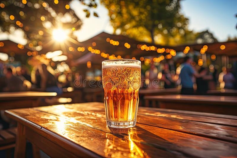 Outdoor Beer and Bourbon for Food and Drink Stock Image - Image of ...
