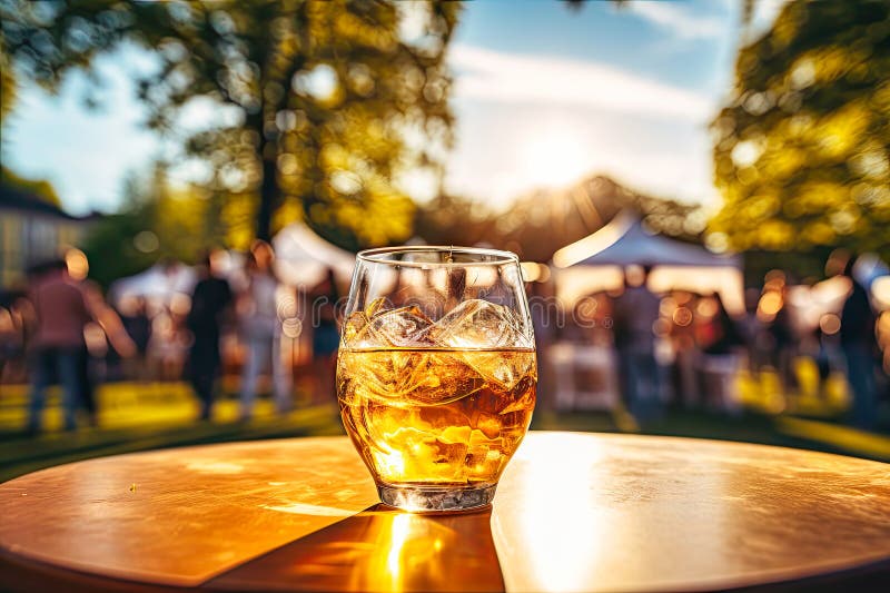 Outdoor Beer and Bourbon for Food and Drink Stock Photo - Image of ...