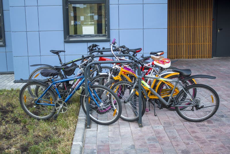 Outdoor Bicycle Parking Near the Entrance To the New Modern Residential ...