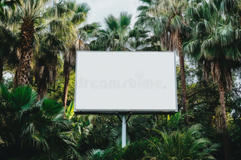 Outdoor Billboard Advertisement Mockup for a Seaside Resort Stock Image ...
