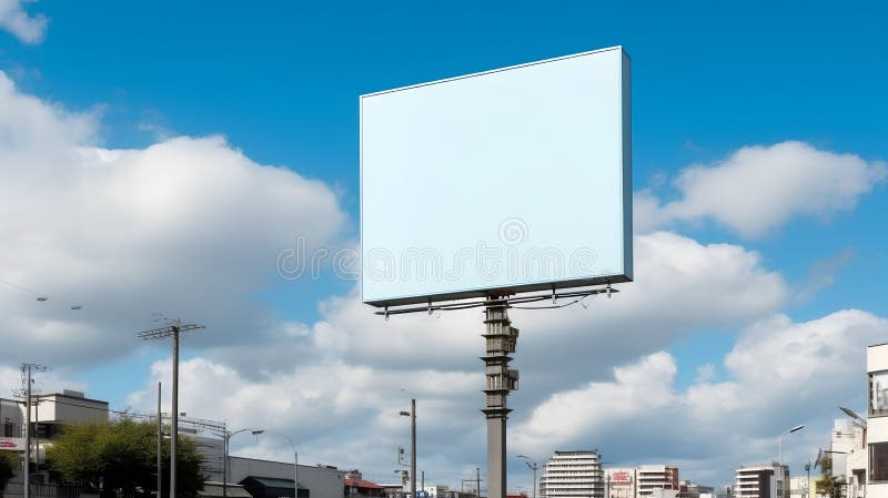 Outdoor Billboard on Blue Sky Background with Clipping Path. Generative ...