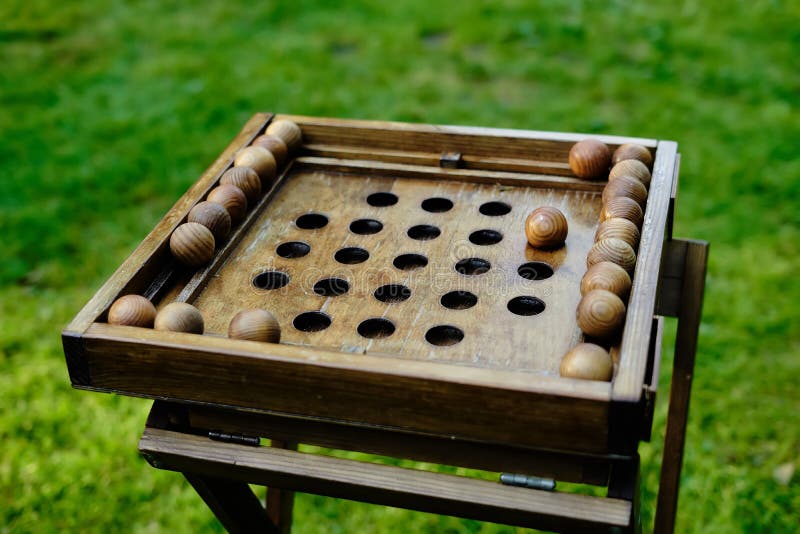 Outdoor Board Game on a Wooden Board Stock Image - Image of paint ...