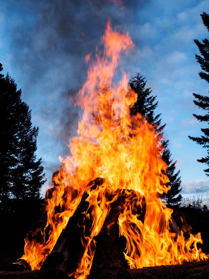 Outdoor bonfire stock image. Image of danger, forest - 53443527