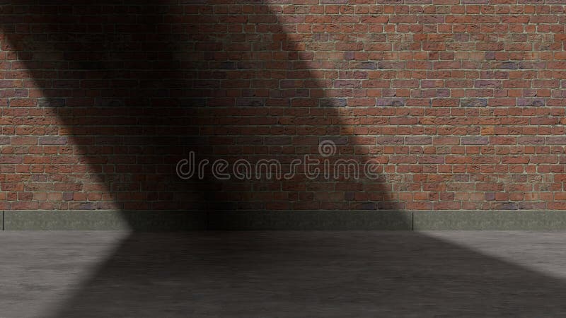 Outdoor Brick and Concrete Mixed Space with Sharp Shadows Abstract ...