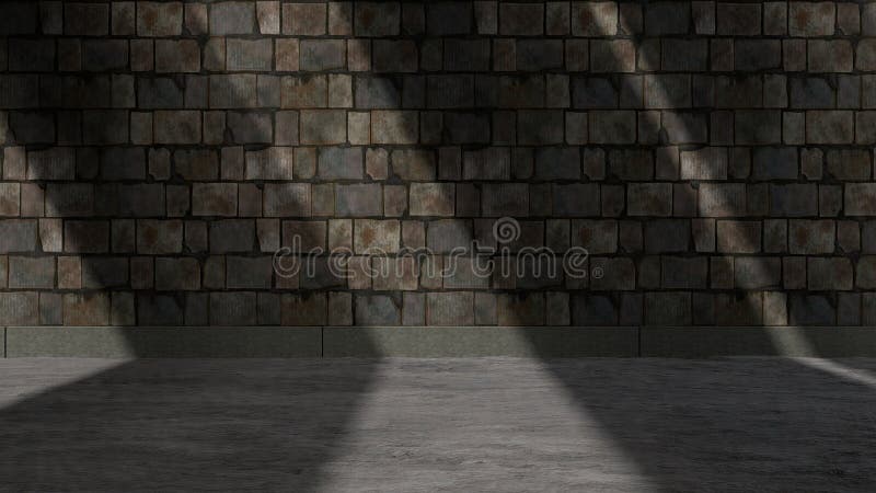 Outdoor Brick and Concrete Textured Space with Sharp Shadows Abstract ...