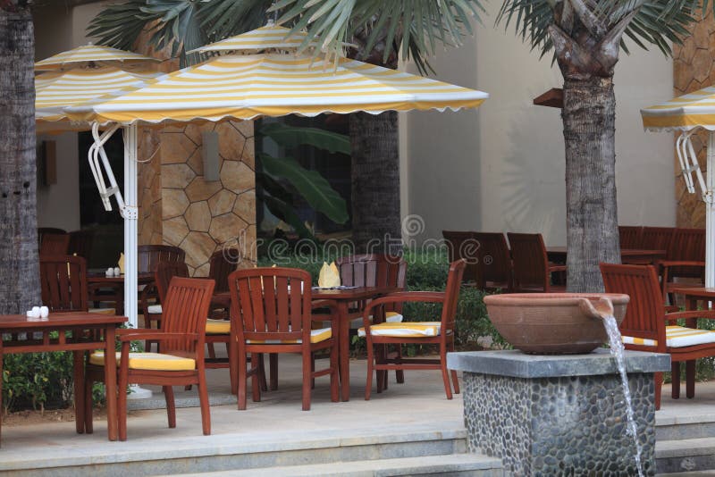 Outdoor cafeteria stock photo. Image of door, trees, hainan - 12698812