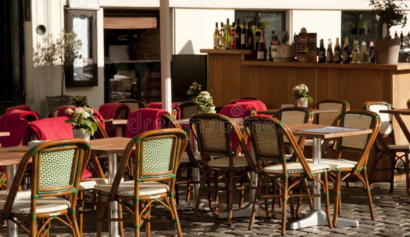 Outdoor Cafe stock photo. Image of flowers, copenhagen - 16978984