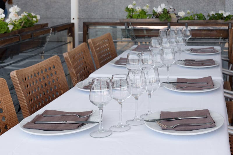 Outdoor cafe table setting stock image. Image of cosy - 116101723
