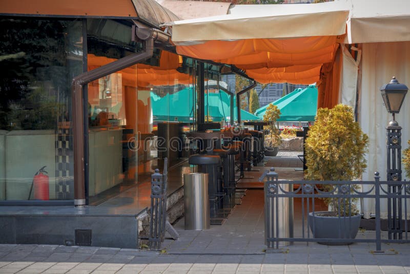 Outdoor Cafe Under a Canopy Stock Image - Image of travel, traditional ...