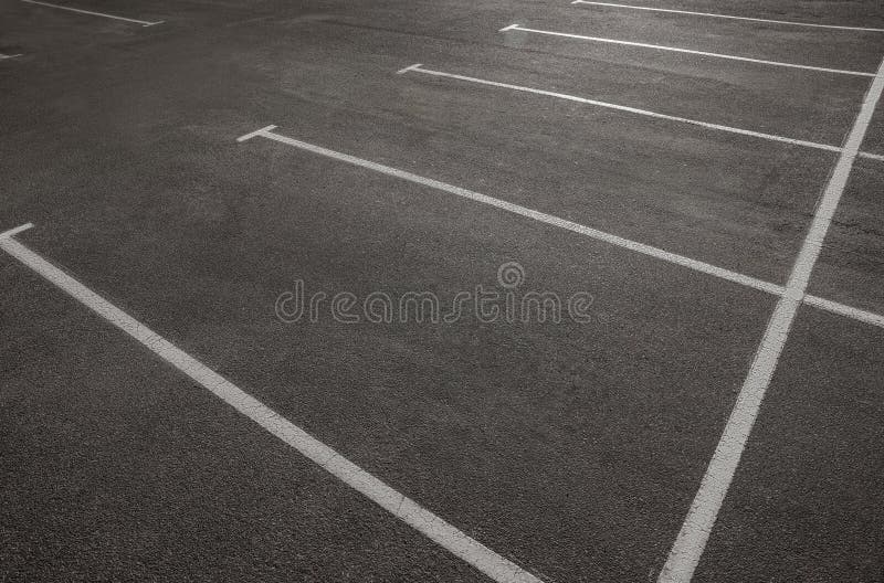 Outdoor Car Parking Lot with White Marking Lines Stock Image - Image of ...