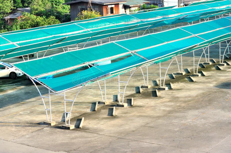 Outdoor Car Parking with Shelter Net Stock Image - Image of ideas ...