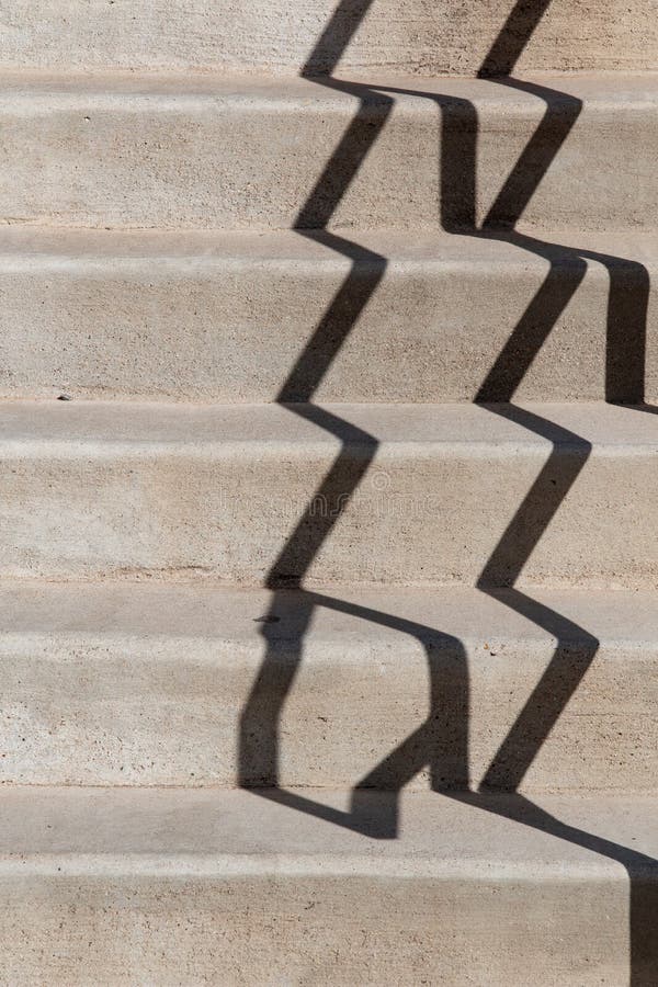 Railing Shadow Cascading Down Cement Steps Stock Photo - Image of ...
