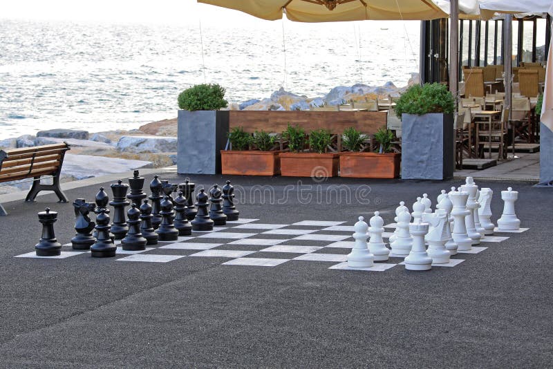 Outdoor chess set stock image. Image of wooden, resign - 14930435