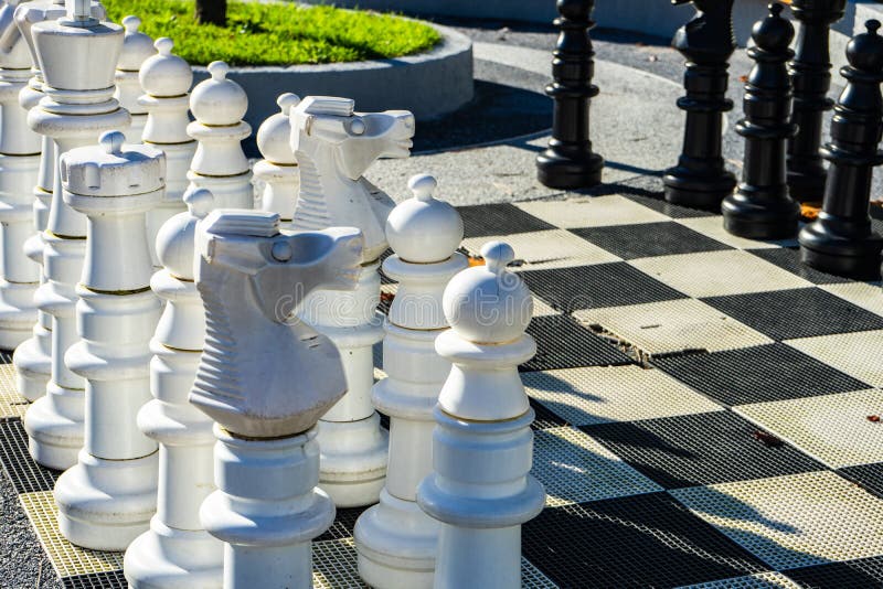 Outdoor chess game stock image. Image of game, garden - 237575893