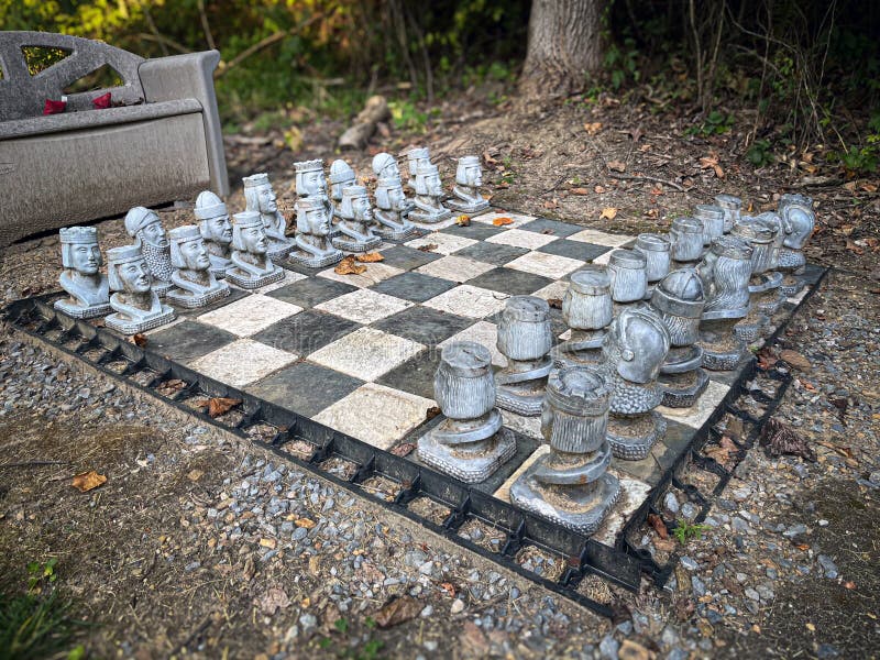 Outdoor Chess stock image. Image of backyard, nature - 335934599