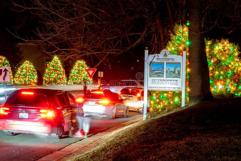 Outdoor Christmas Decorations at Christmas Town Usa Stock Photo - Image ...