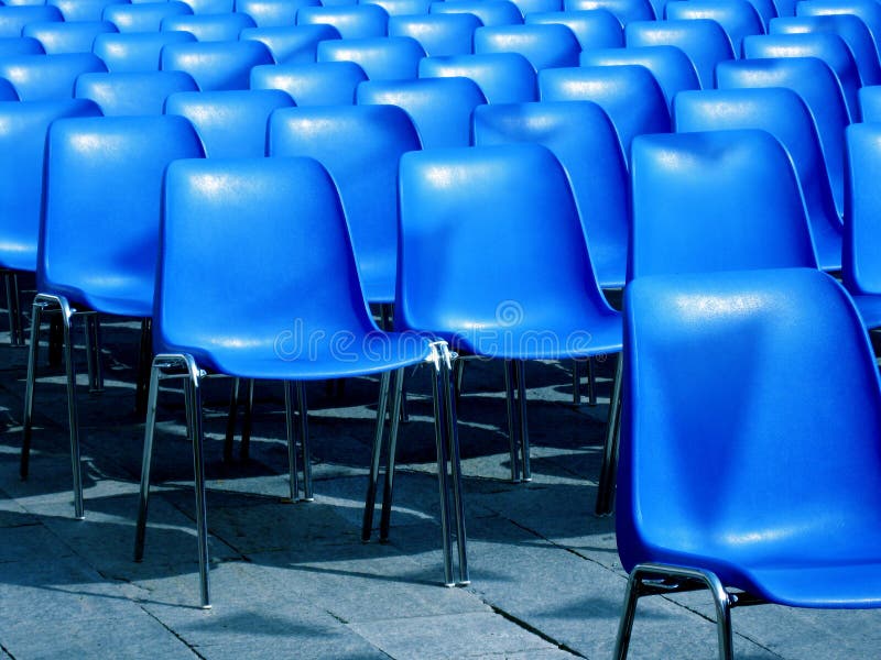 Outdoor cinema blue seats stock image. Image of outdoor - 11154581