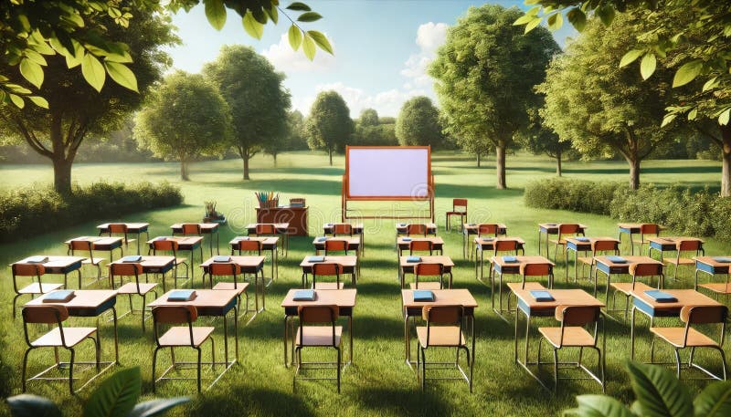 Outdoor Classroom Setup for a Unique Back To School Experience Stock ...