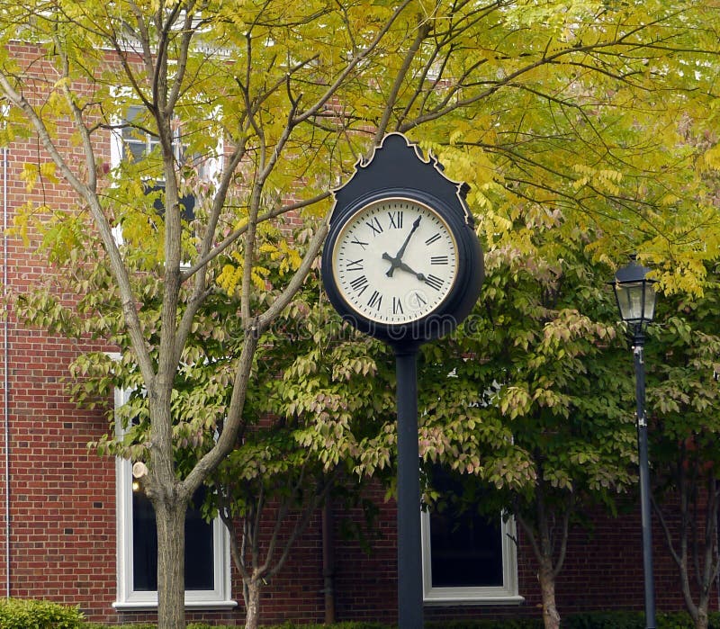 Outdoor Clock. stock photo. Image of university, afternoon - 16786340