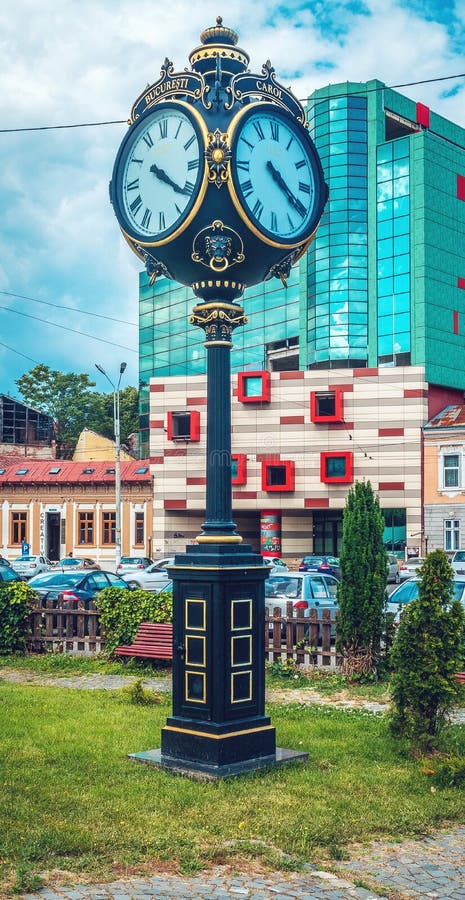 Outdoor Clock stock image. Image of sunlight, romania - 74449031
