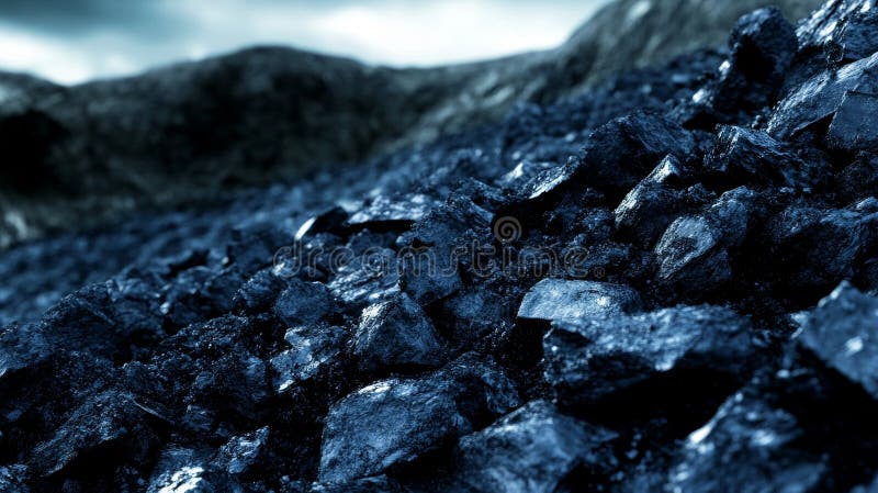 An Outdoor Close-up of Coal Rocks Symbolizing Raw Materials, Energy and ...