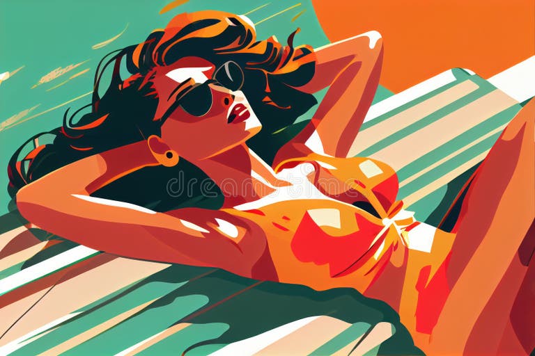 Beautiful Sexy Woman Outdoor Portrait Stock Illustrations 312
